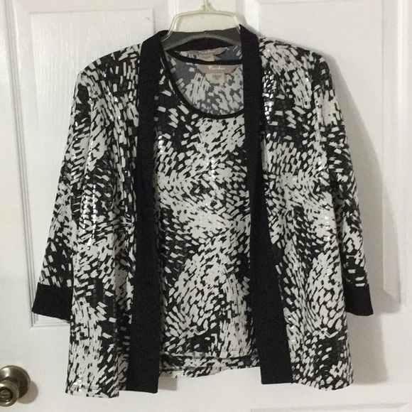 Tan Jay | Tops | Tan Jay Sequined Jacket And Shell | Poshmark